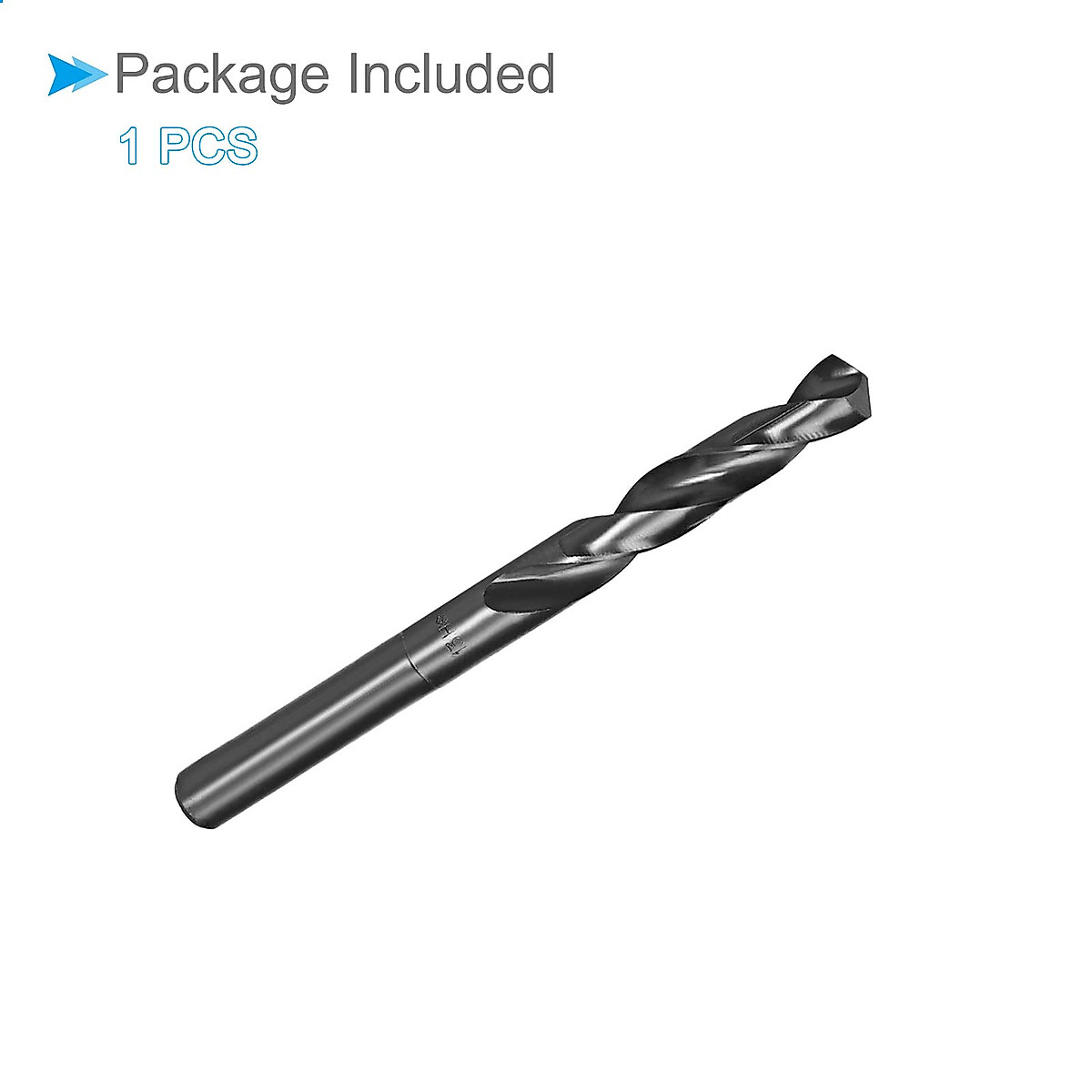 CoCud Reduced Shank Drill Bit, 13mm Cutting Edge 1/2" Shank, Nitride Coated High Speed Steel 6542 Twist Drill Bits - (Applications: for Stainless Steel Metal Wood)