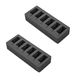 Polar Whale 2 Cocktail Capsule Drawer Organizers Tray Insert Compatible with Bartesian for Kitchen Home Bar Party Waterproof Washable Black Foam 6 Compartment 4.5 x 11.75 Inches