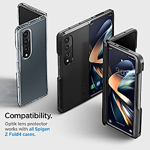 Spigen Camera Lens Screen Protector [GlasTR Optik] designed for Galaxy Z Fold 4 - Black [2 Pack]