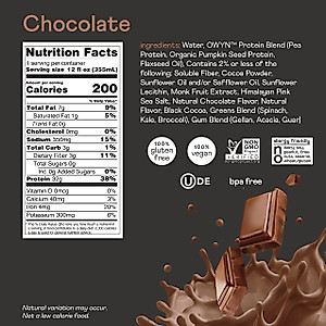 OWYN Chocolate Pro Elite Plant Protein Shake, 12 FZ