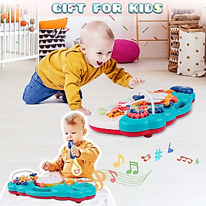 M SANMERSEN Baby Piano Toys 12 to 18 Months - Musical Toy for Toddlers 1 2 3 Years Old Light Up Babies Toy 6-in-1 Keyboard Piano Phone Drum Set Infant Toy Boys Girls First Birthday Gifts