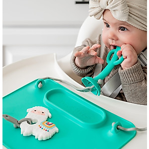 Busy Baby - Teething Toys Made of 100% Food Grade Silicone, Fun Animal Shapes for Teething Relief, Use Alone or Easily Attach Your Baby Teether to Busy Baby Mats (Sloth)