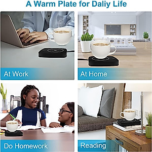 Coffee Cup Warmer for Desk, Smart Coffee Mug Warmer for Desk Home Office Use with 3 Temperature Setting, Beverage Warmer Candle Warmer for Tea, Water, Milk, Coffee Mug Warmer, Coffee Heating Plate