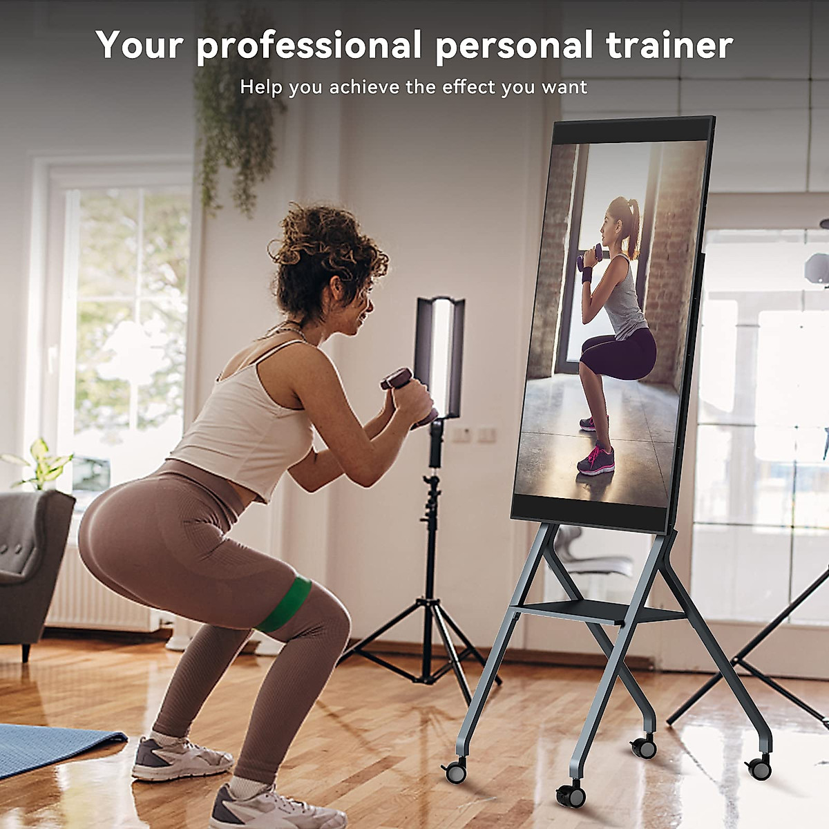 Smart Board, TIBURN FLIP HUB 55" S1 4K UHD Smart Whiteboard, Rotating Adaptive Nano Capacitive Smartboard, All-in-One Digital Whiteboard for Home and Businesses (Includes Movable Rotatable Stand)