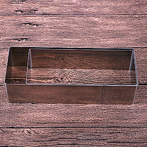 DOITOOL 2pcs Stainless Steel Rectangular Cake Mold Cutter Molding Forming Layering Cake Pastry Rings Cookie Biscuit Baking Cake Mold Rings (Size S/L)