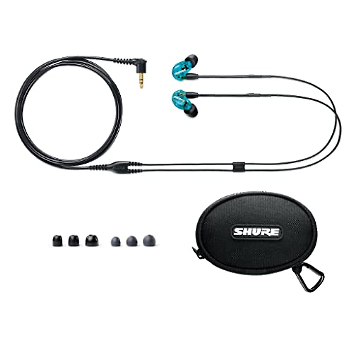 Shure SE215 Pro in Ear Earphone, Blue Detachable & Shure Universal Communication Cable, Black