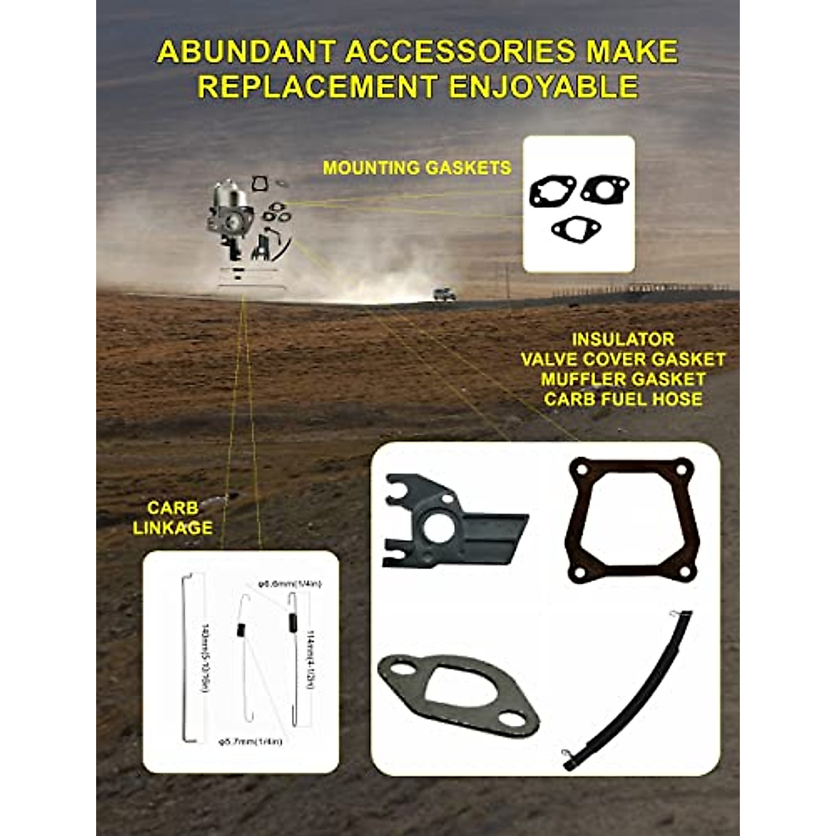 Huayi P19-1 Gas Generator Carburetor Kit OEM for Predator Champion Honda Generac 3500 4000 3000 4500 4375 3550 3650 GP 3250 3300 Watt etc. Powered by 196cc 208cc 212cc 224cc