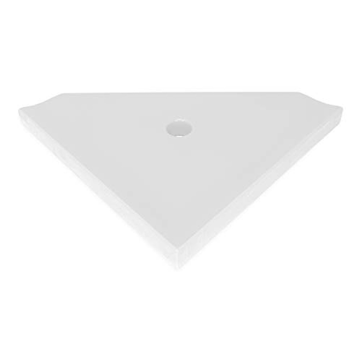 Questech Décor 8 Inch Corner Shower Shelf and 5 Inch Shower Caddy Soap Dish, Geo Flatback Wall Mounted Bathroom Shower Organizer, Bright White Polished