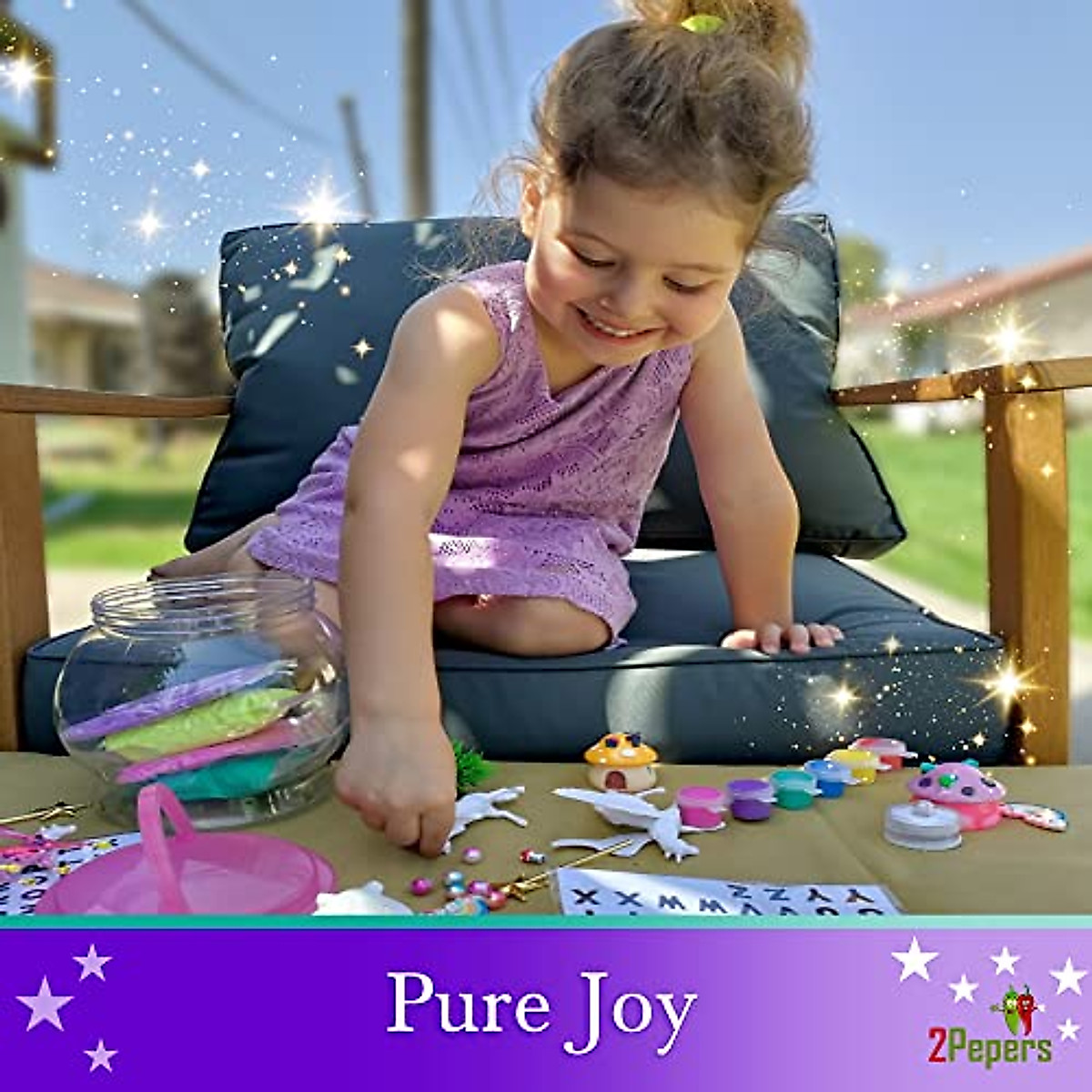 Light-Up & Paintable Fairy and Unicorn Terrarium Kit for Kids, Birthday Gifts For Girls, Unicorn Toys, DIY Arts & Crafts Presents Stuff for Age 4 5 6 7 8-12 Year Old Girl Gift, Science Clay Activities