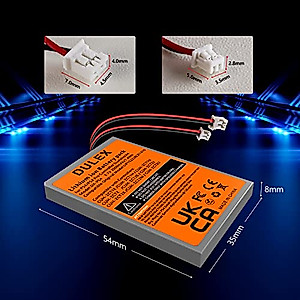 DULEX 3.7V 2000mAh LIP1522 Replacement Battery with Big and Small Plug for Playstation 4 PS4 Dualshock 4 Wireless Controller (3-Pack), DX-PS4