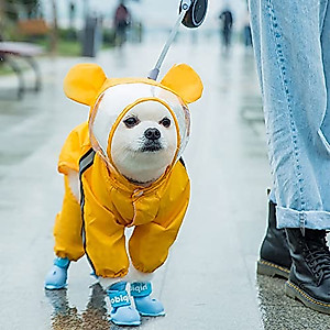 HonpraD Anxiety for Dogs Remedies Waterproof Pet Raincoat Four Legged All Inclusive Raincoat Small and Medium Sized Dog Puppy Rainy Dog Clothes