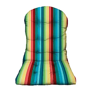 RSH Decor: Tufted Adirondack Chair Cushion | 42.5” x 21” | All-Weather Spun Fabric | Water and Fade-Resistant | Outdoor Cushion for Patio Furniture | Braymont Multi Color Stripe
