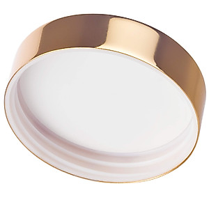 8 oz Clear PET Plastic Low Profile Jar Gold Metal Overshell Lid (6 Pack) Refillable Empty Storage Containers