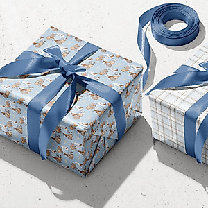 FIEHALA Flat Wrapping Paper Sheets - 8 Sheets with 4 Unicorn Patterns - Pre Cut & Folded Flat Design (20 inches × 27.5 inches per sheet)