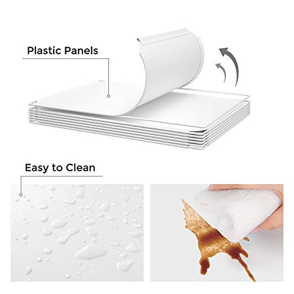 SONGMICS Kids' Shoe Rack with Doors, 6-Slot Stackable Storage Organizer, Plastic Wardrobe, Toys, Books, Clothes, 16.9 x 12.2 x 41.3 Inches, White ULPC904W01