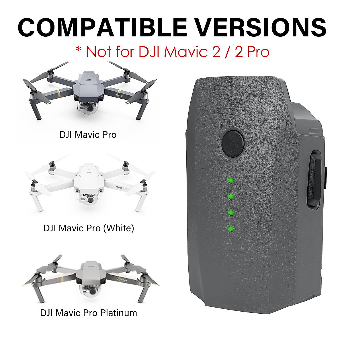 Satonaka Mavic Pro Battery, FB1-3830mAh-11.4V Intelligent Flight Replacement Batteries for DJI Mavic Pro, DJI Mavic Pro Platinum, DJI Mavic Pro Alpine White（Not for Mavic 2 Drone）