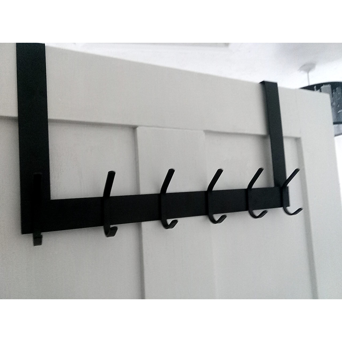 YUMORE Over The Door Hooks, Heavy Duty Over Door Hanger Stainless Steel for Coats Robes, Hanging Towel Rack Back of Bathroom Bedroom Door, Long Arms Easy Reach, Matte Black