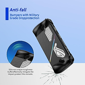 Silicone Case Compatible with ASUS ROG Ally 7" 2023- Flexible, Full Coverage,Shockproof, Anti-Scratch, Drop-Proof, Non-Slip (Black)-2*Screen Protectors