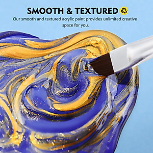 Magicfly Acrylic Paint Set (2fl oz/60ml), 20 Colours Outdoor Acrylic Paint with 3 Paint Brushes, Waterproof, Non-Toxic Craft Paints for Canvas, Wood, Rocks, Fabric, Leather, Ceramic and Model