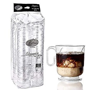 Lillian Signature Collection 40 Count Elegance Coffee Mug, 8-Ounce, Clear