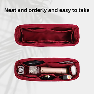 DGAZ Purse Organizer Insert For Chanel CF Bags，Silk Bag Organizer，Luxury Handbag & Tote Shaper(Wine Red,Jumbo 30)