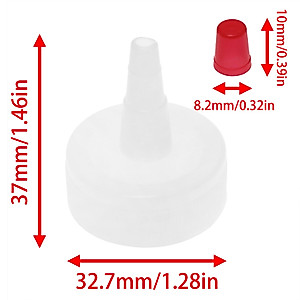 PIYANYO Red 28/410 plastic tip bottle cap Squeeze bottle replacement cap Dispensing cap for extruded plastic bottles -20PCS