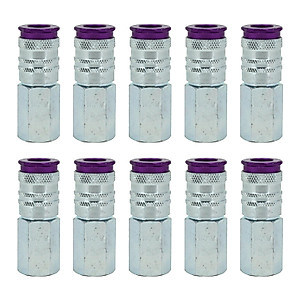 Milton 764VC ColorFit HighFlowPRO Couplers, V-style Purple, 1/4" NPT Female, Box of 10