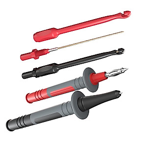 Goupchn 25PCS Silicone Multimeter Test Leads Kit with Replaceable Wire Piercing Probes, Alligator Clips, Test Hook Clips, Test Tweezer for Digital Electrical Multimeter Testing