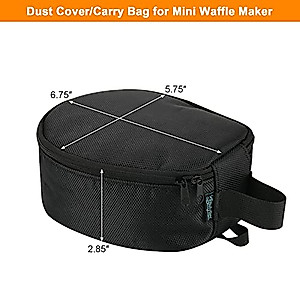 Beautyflier Carrying Bag Compatible with DASH Mini Waffle Maker 4 Inch/Deluxe 4 Inch, Nylon Dust Cover for Who Loving Baking and Cooking, Waffle Maker NOT included