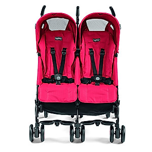 Peg Perego Pliko Mini Twin Baby Stroller, Mod Red