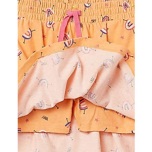 Amazon Essentials Girls' Knitted Ruffle Scooter Skirts (Previously Spotted Zebra), Pack of 3, Purple/Light Pink/Orange, Large