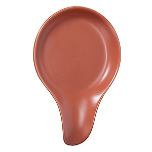 OGGI Jumbo Ceramic Spoon Rest- Spoon Rest for Stove Top, Spoon Holder for Countertop, Kitchen Decor for Counter, Coffee Bar Accessories, Brick Red