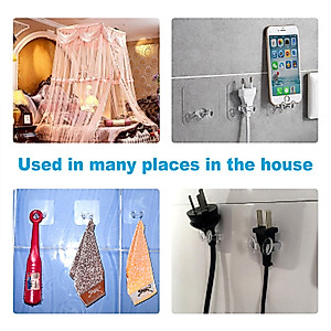 Strong Plug Hook Multi Purpose Transparent Plastic Pasting Phone Towel Hook, Sticking Ceiling Hanger Hook Wall Mounted Heavy Duty Key Kitchen Robe Hook, Best for Smooth Surface (12 PCS)