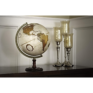 Replogle Superior- Bronze Metallic Desktop World Globe, Raised Relief (12"/30cm diameter) made in USA