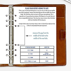 Pocket Weight Loss Planner Insert Refill, 3.2 x 4.7 inches, Pre-Punched for 6-Rings to Fit Filofax, LV PM, Kikki K, Moterm and Other Binders, Choose Quantity