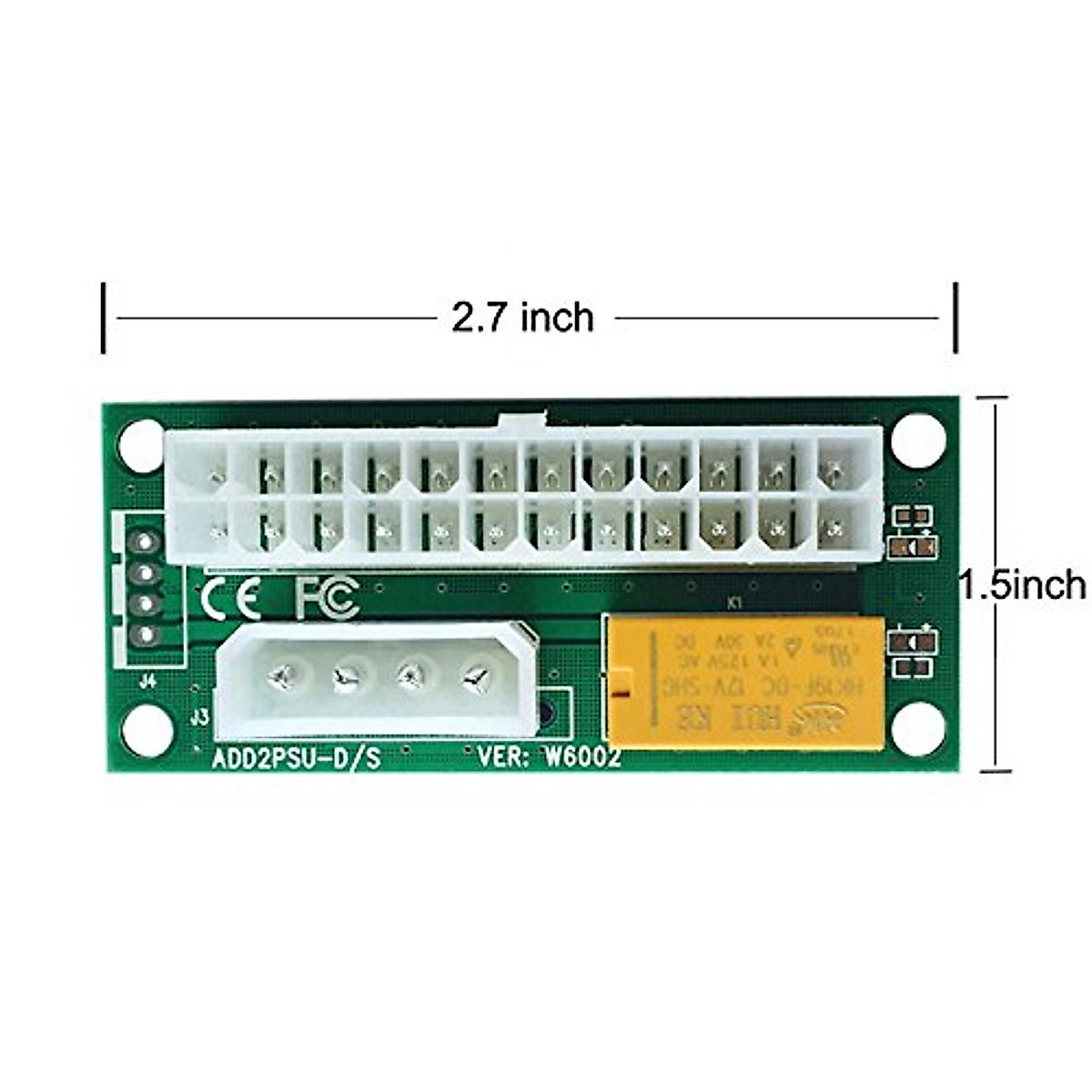BAY Direct 2-Pack Add2PSU Multiple Power Supply Adapter (ATX 24Pin to Molex 4Pin) and Daisy Chain Connector-Ethereum Mining ETH Rig Dual Power Supply Connector