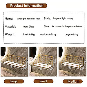 Floating Shelves, Wall Mounted Storage Shelf with Metal Wire, Wall Mounted Metal Wire Floating Shelves, for Bedroom, Bathroom, Living Room, Kitchen