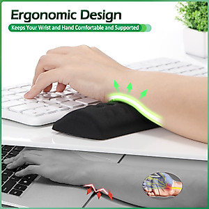Gimars Upgrade Soft Memory Foam Keyboard Wrist Rest with Massage Dot, Ergonomic Wrist Rest for Computer Keyboard with PU Non-Slip Base, Comfortable Wrist Pad for Office,Typing Pain Relief