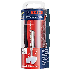 Bosch 85987MC 1/4 In. x 1 In. Solid Carbide Double-Flute Straight Router Bit