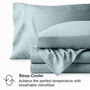 Bare Home Washed Full Sheet Set - Premium 1800 Ultra-Soft Microfiber Bed Sheets - Double Brushed - Hypoallergenic - Stain Resistant (Full, Washed Slate)