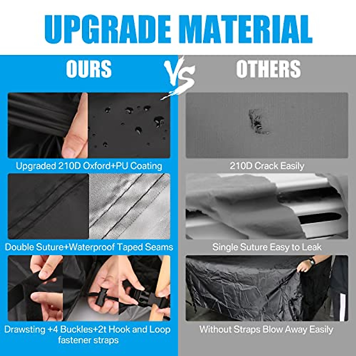 Patio Furniture Cover Waterproof Outdoor Table Chair Set Covers Outside Anti-Fading, UV Resistant Couch Storage Cover Black - 49 x 25 x 29 Inch