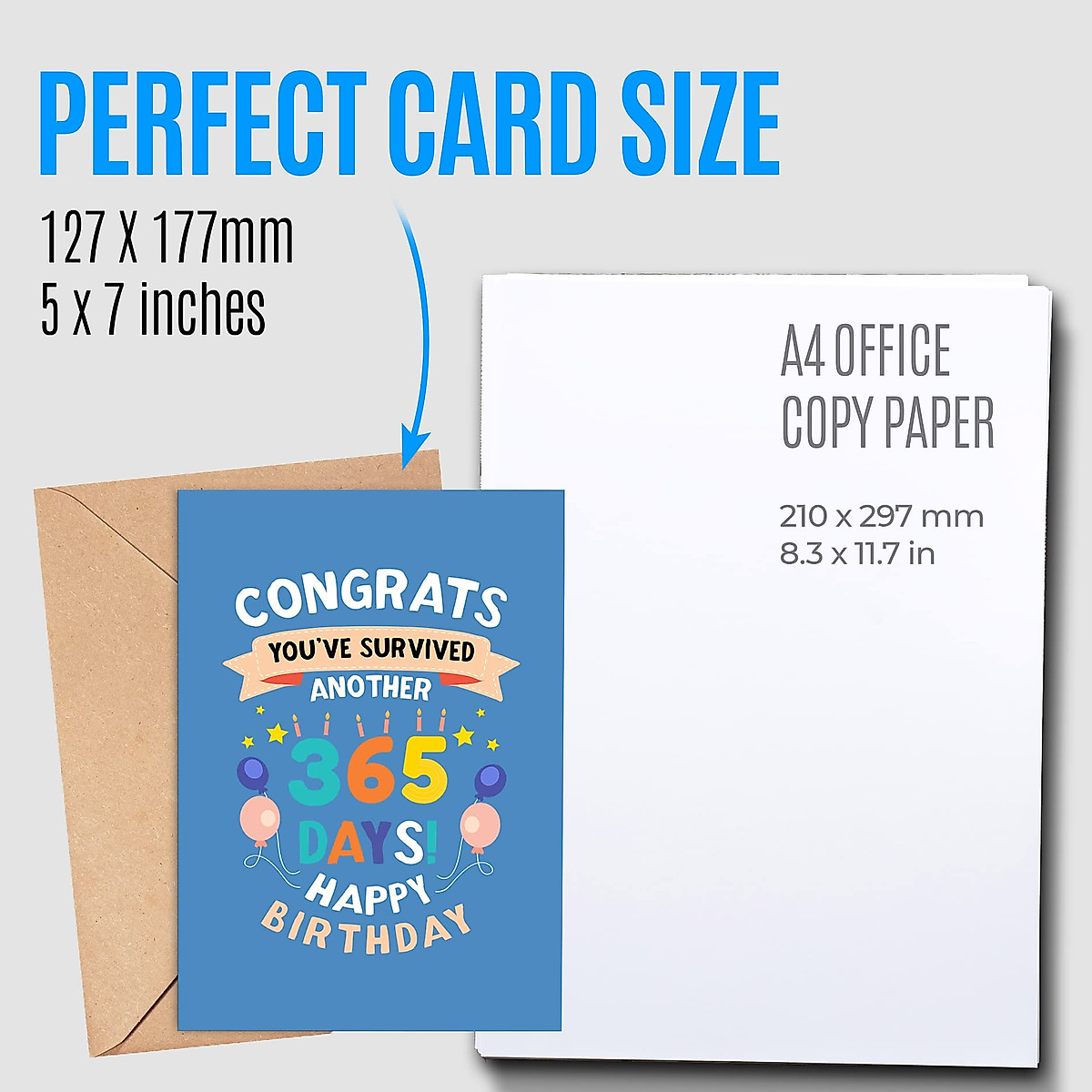 Funny birthday card for him or her with envelope | Joke card idea for 16th, 18th, 21st, 30th, 40th, 50th, 60th birthday for men or women | Fun bday card for best friend, family, co-worker…