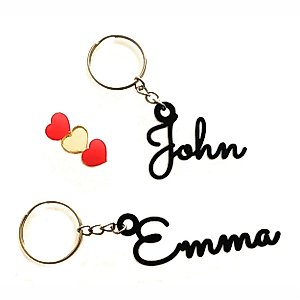 Personalized Metal Name Key Chain, Keyrings, Laser Cut Names, Handmade Bag Charm, Keychain for Women, Men, Gift Tags, Gift for Her, Birthday Gift for Him, Key Holder Gift Ideas, Custom Text & Letters