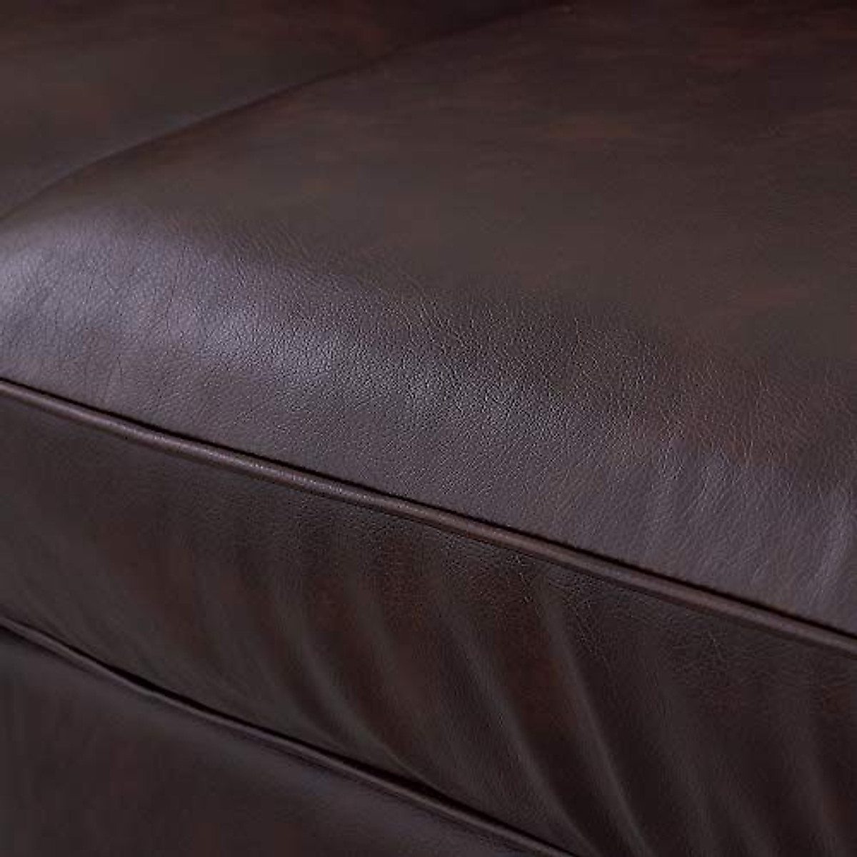 Serta Palisades Upholstered Sofas for Living Room Modern Design Couch, Straight Arms, Soft Fabric Upholstery, Tool-Free Assembly, 73" Sofa, Chestnut Brown