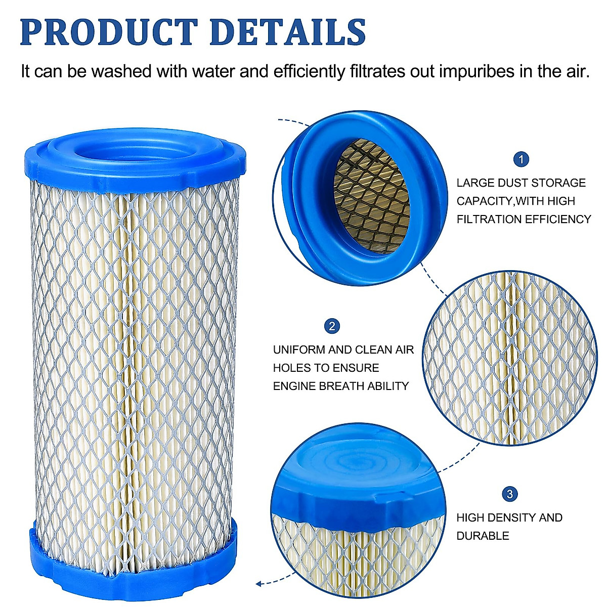 K1211-82320 Air Filter for Kubota BX23 BX24 BX25 BX22 / NAPA 6449 / Kawasaki 11013-1290 11013-7048 11013-7029 / Donaldson P822686 / Fleetguard AF25550 / 25 083 02-S/WIX 546449 / Baldwin PA4632