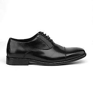 Bruno Marc Mens Dress Shoes - Formal Classic Cap Toe Lace-up Oxfords Shoes, Black-6-13(DP-06)