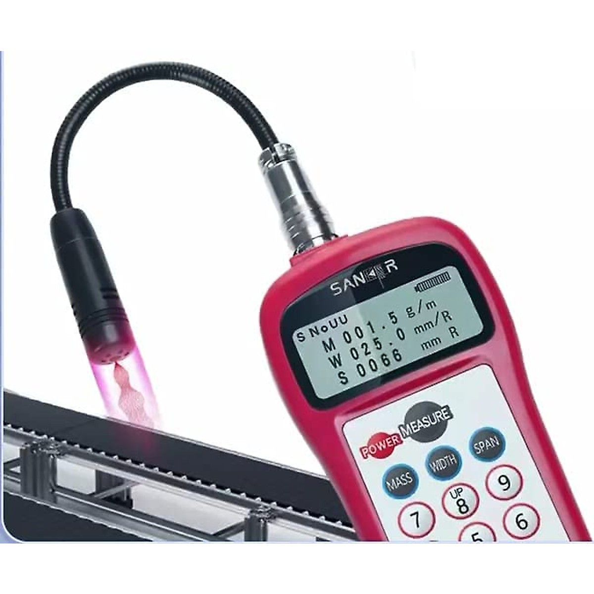QIUSUO Precise Sonic Belt Tension Meter Sonic Belt Tensiometer Sonic Tension Meter Sonic Belt Meter for Most Belt Types with Frequency Range 10Hz-5000Hz Tension Range 0.01-99900N LCD Backlit Display