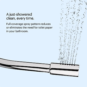 Brondell SMB-15 Side Mounted Manual Bidet Attachment for Toilet Seats with Adjustable Sprayer and Water Pressure, Thin Profile, Chrome