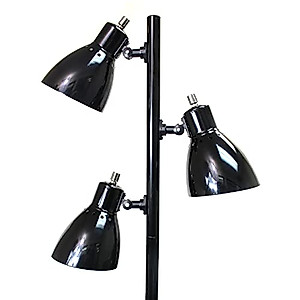 Simple Designs LF2007-BLK Metal 3 Light Tree Floor Lamp, Black