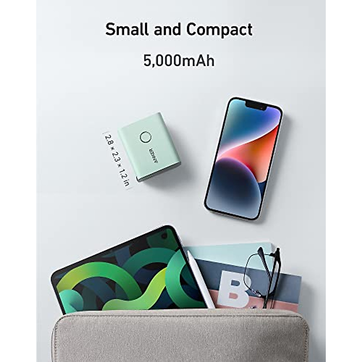 Anker 45W Wall Charger with 5,000mAh 20W Portable Charger, 521 Power Bank (PowerCore Fusion), Dual-Port USB-C for iPhone 14/13 Series, iPad Pro, AirPods, Apple Watch (Phantom Black)